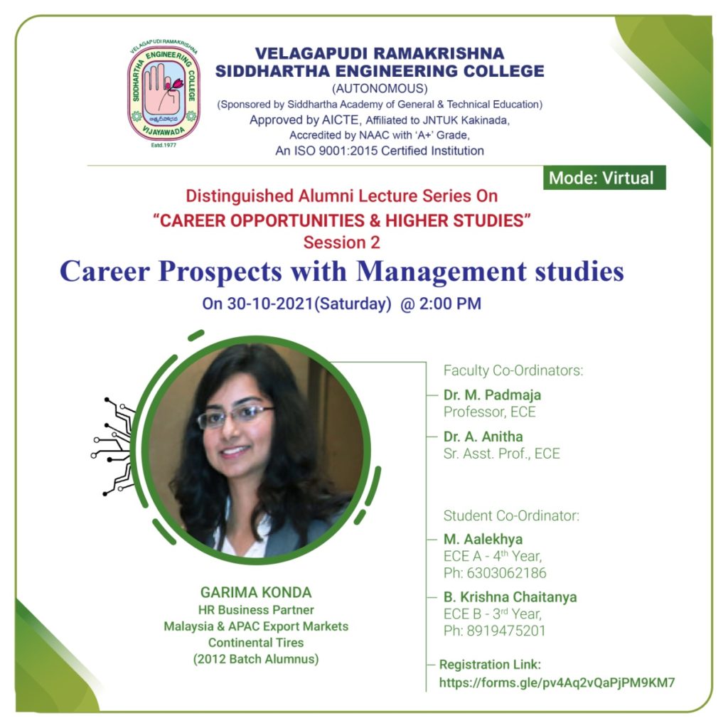 Alumni Guest Lectures – ECE – Velagapudi Ramakrishna Siddhartha Engineering College