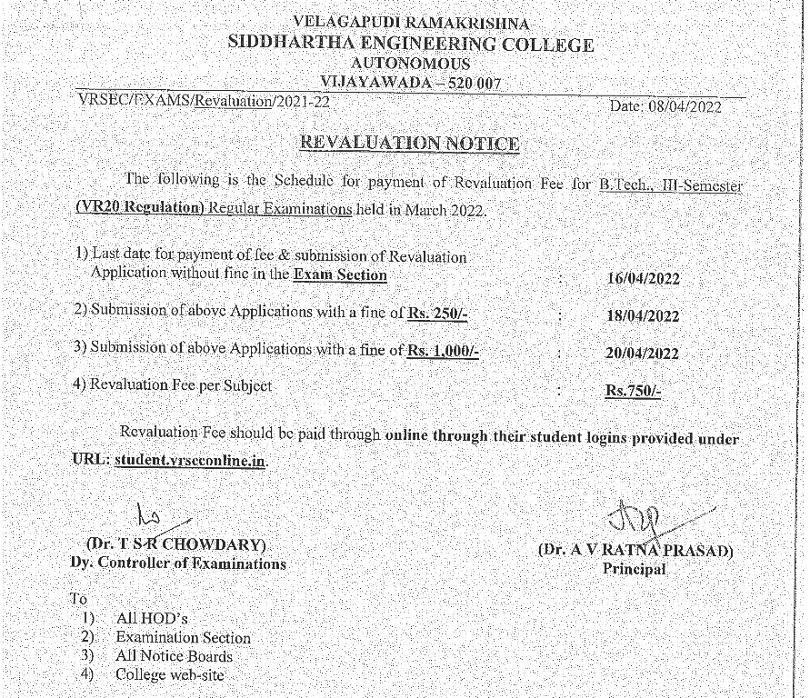 Revaluation notice for B.Tech., III-Semester (VR20) Regular Exams ... Revaluation notice for B.Tech., III-Semester (VR20) Regular Exams ...