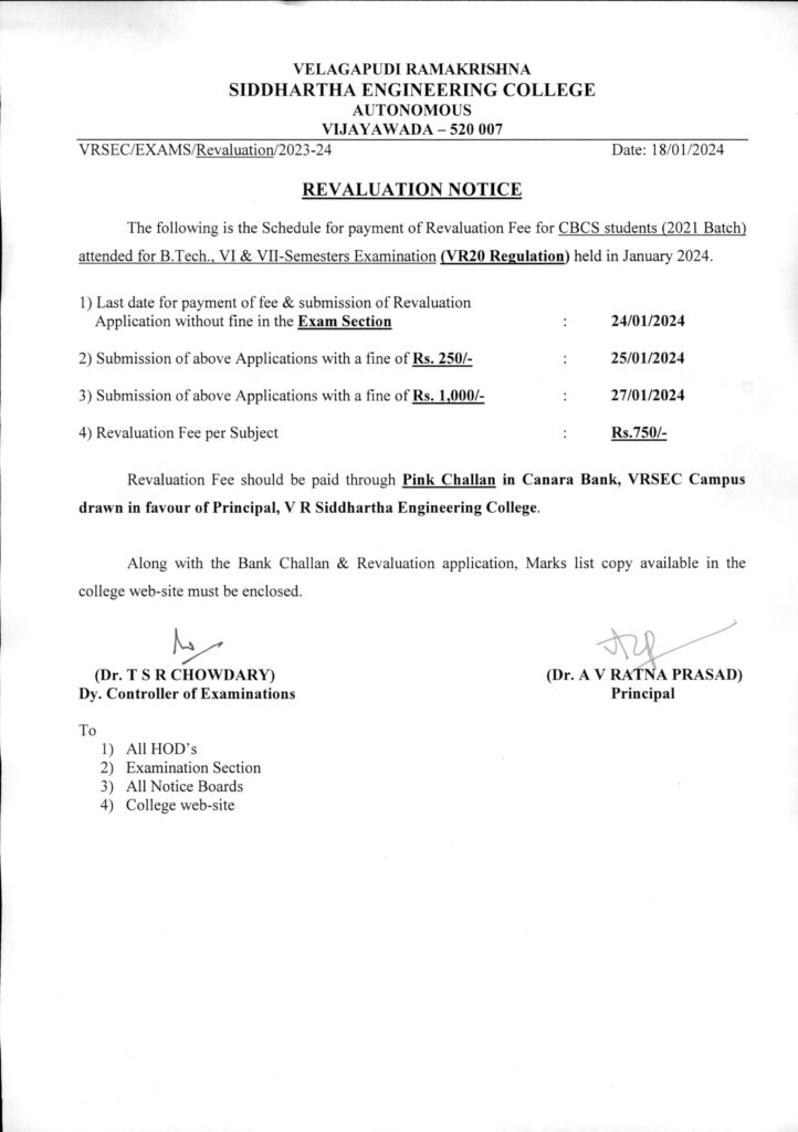 Revaluation notice for CBCS B.Tech., VI & VII-Semester Examinations ... Revaluation notice for CBCS B.Tech., VI & VII-Semester Examinations ...