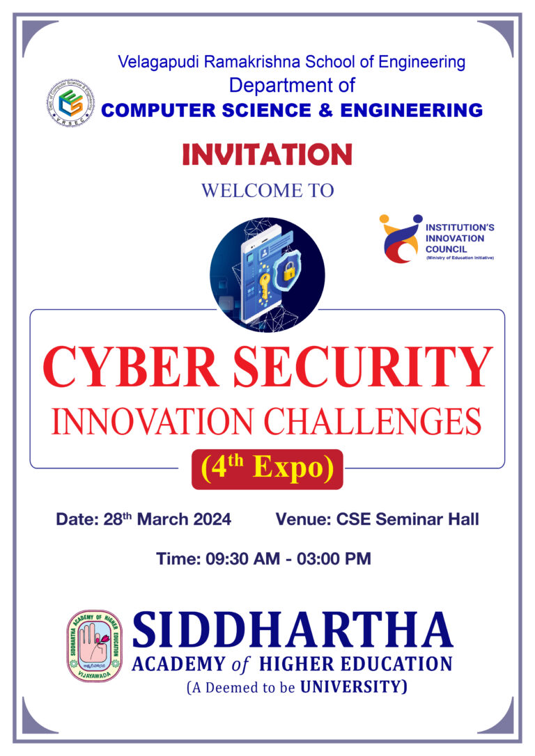 4th Expo on Cyber Security Innovation Challenges – Siddhartha Academy ...